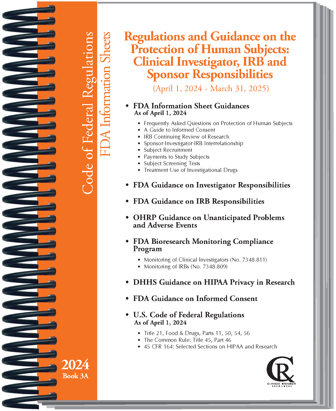 Book 3A: 2024 Selected Regulations and Guidance on Protection of Human ...