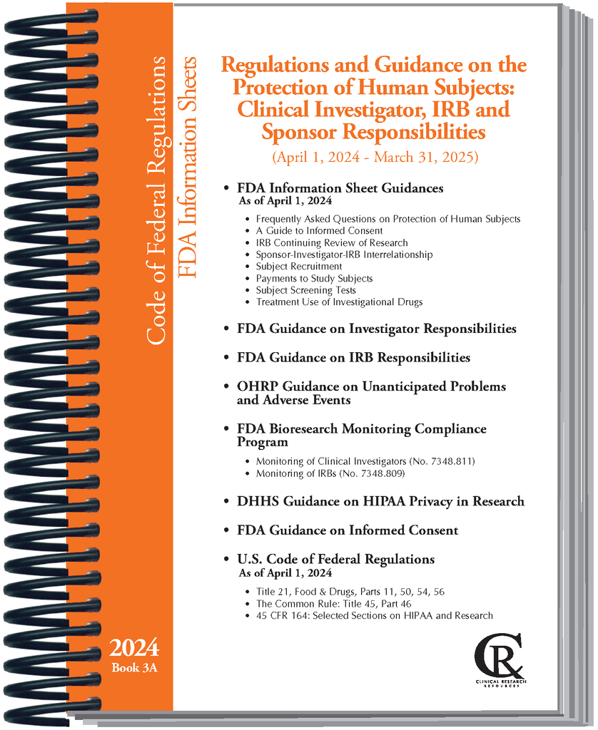 Book 3A: 2024 Selected Regulations and Guidance on Protection of Human ...