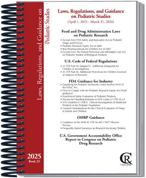 Book 25: 2025 Laws, Regulations, and Guidance on Pediatric Studies ...
