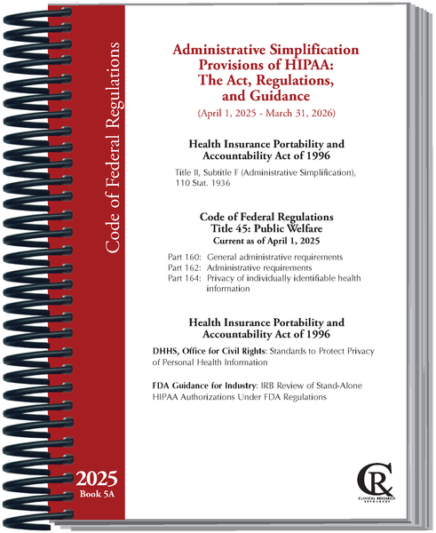 Book 5A: 2025 Administrative Simplification Provisions of HIPAA: The A ...